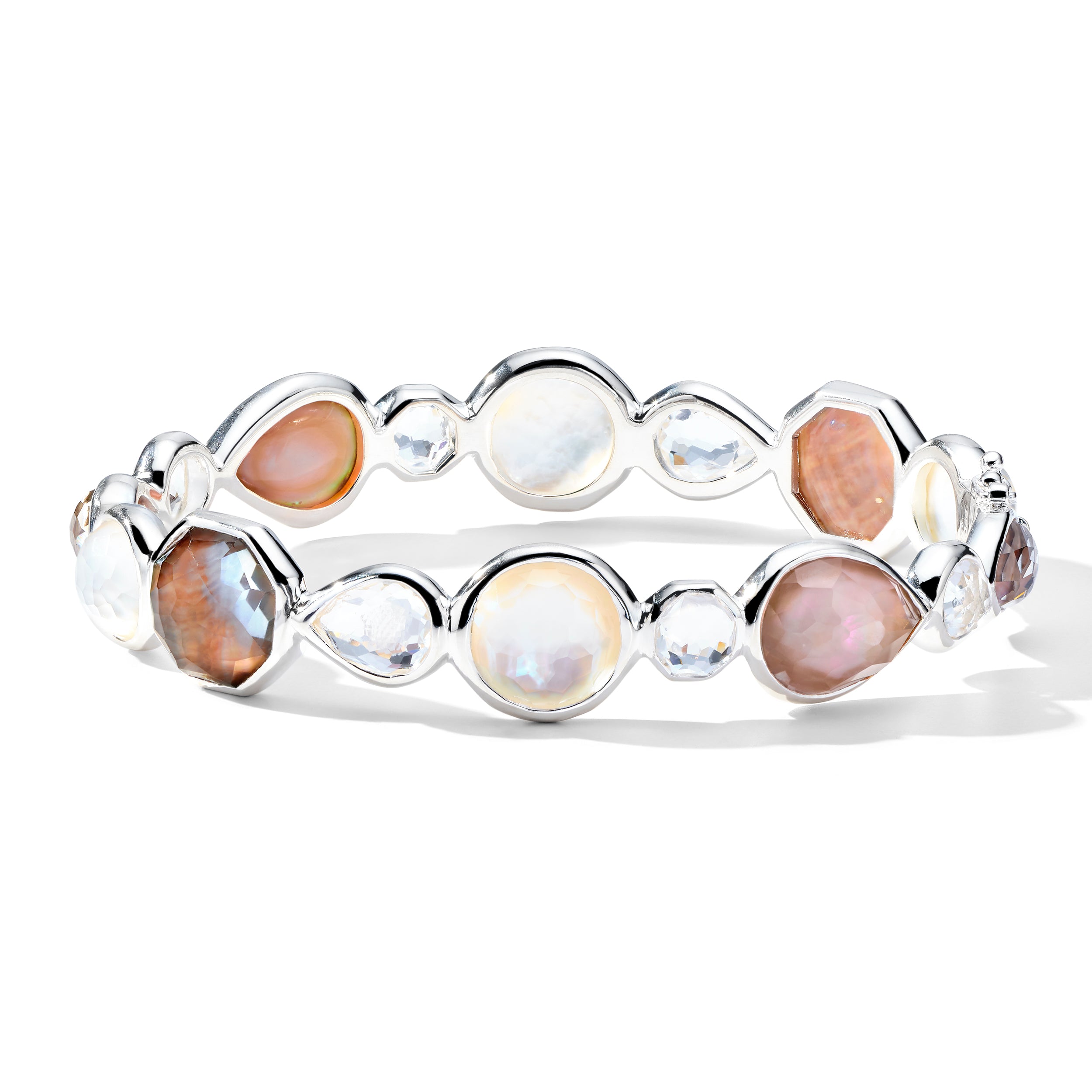 Sterling Silver Hinged Bangle Bracelet with Multi Stone – IPPOLITA